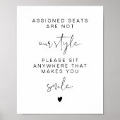 ADELLA Edgy Modern Sit Anywhere No Assigned Seats Poster | Zazzle
