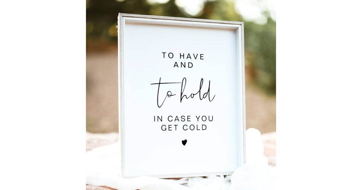 ADELLA Minimal To Have and To Hold Wedding Blanket Poster | Zazzle