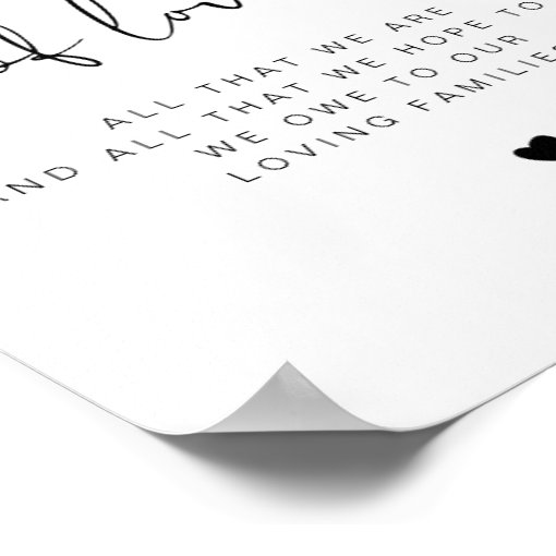 ADELLA Minimalist Generations of Love Wedding Sign | Zazzle