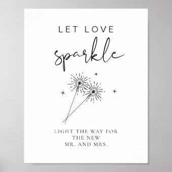 ADELLA Minimalist Wedding Sparkler Send Off Poster | Zazzle