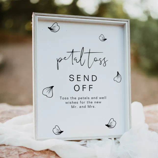ADELLA Modern Boho Wedding Petal Toss Send Off Poster | Zazzle