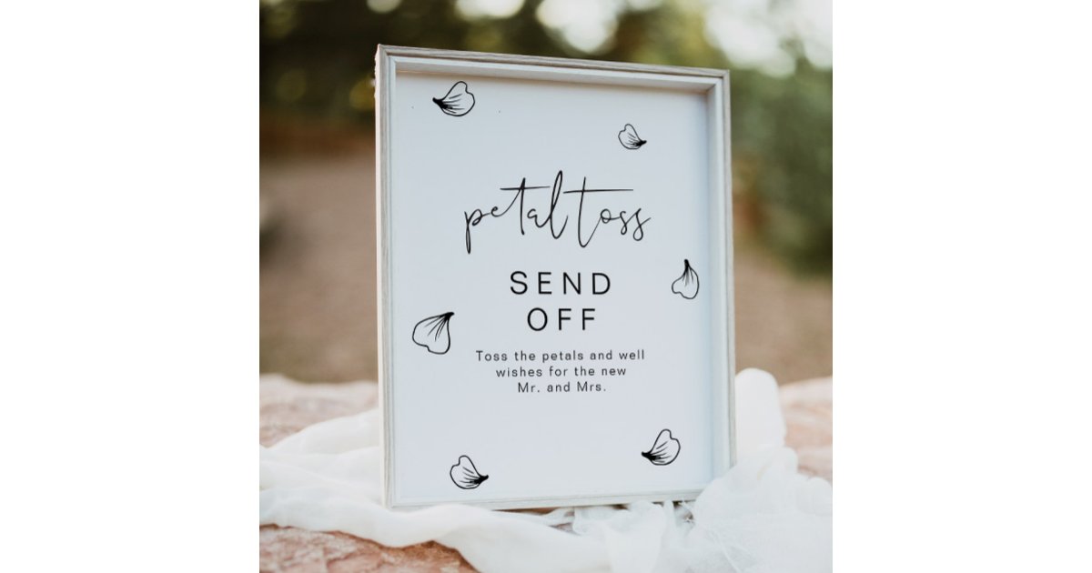 ADELLA Modern Boho Wedding Petal Toss Send Off Poster | Zazzle