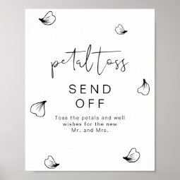 ADELLA Modern Boho Wedding Petal Toss Send Off Poster | Zazzle