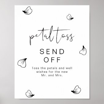 ADELLA Modern Boho Wedding Petal Toss Send Off Poster | Zazzle