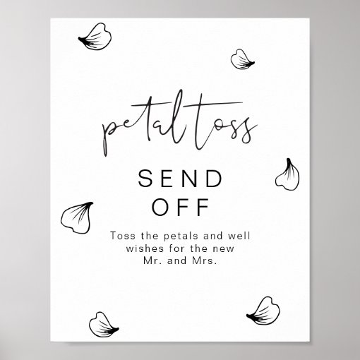 ADELLA Modern Boho Wedding Petal Toss Send Off Poster | Zazzle