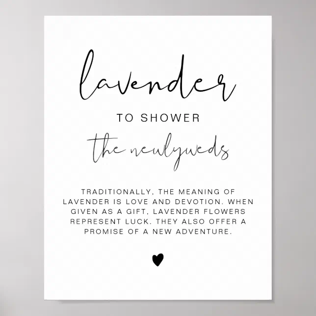 ADELLA Modern Minimal Lavender Toss Wedding Sign | Zazzle