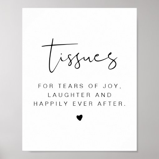 ADELLA Modern Minimal Tissues Wedding Sign | Zazzle