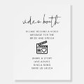 ADELLA Modern Minimal Wedding Video Booth Sign Inv | Zazzle