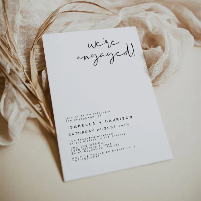 ADELLA- Modern Minimalist Engagement Announcement | Zazzle