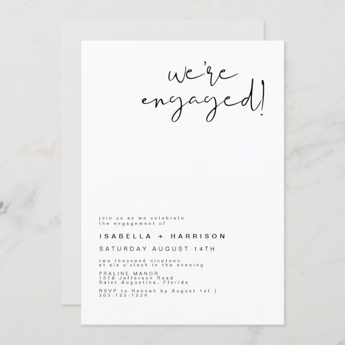 ADELLA- Modern Minimalist Engagement Announcement | Zazzle.com