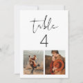 ADELLA Modern Minimalist Photo Table Number Card | Zazzle