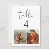 ADELLA Modern Minimalist Photo Table Number Card | Zazzle