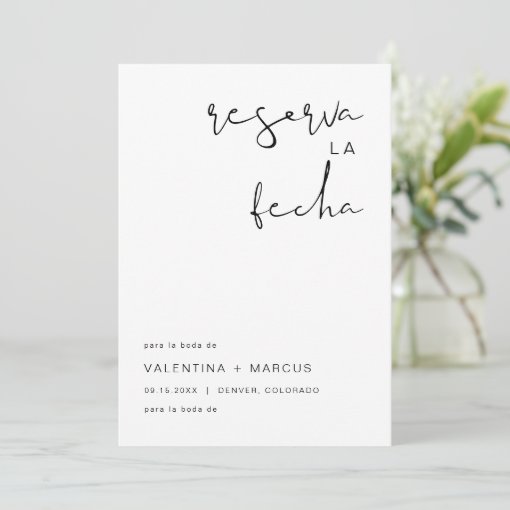 ADELLA Modern Minimalist Spanish Save the Date Invitation | Zazzle