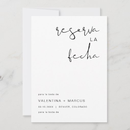 ADELLA Modern Minimalist Spanish Save the Date Invitation | Zazzle