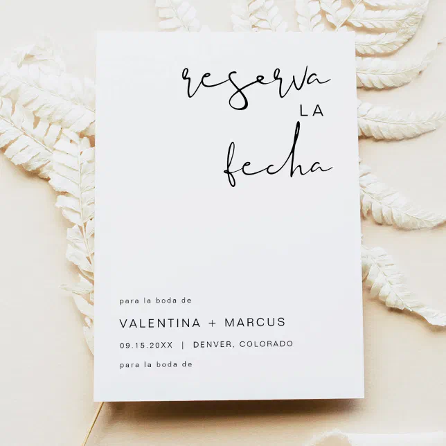 ADELLA Modern Minimalist Spanish Save the Date Invitation | Zazzle