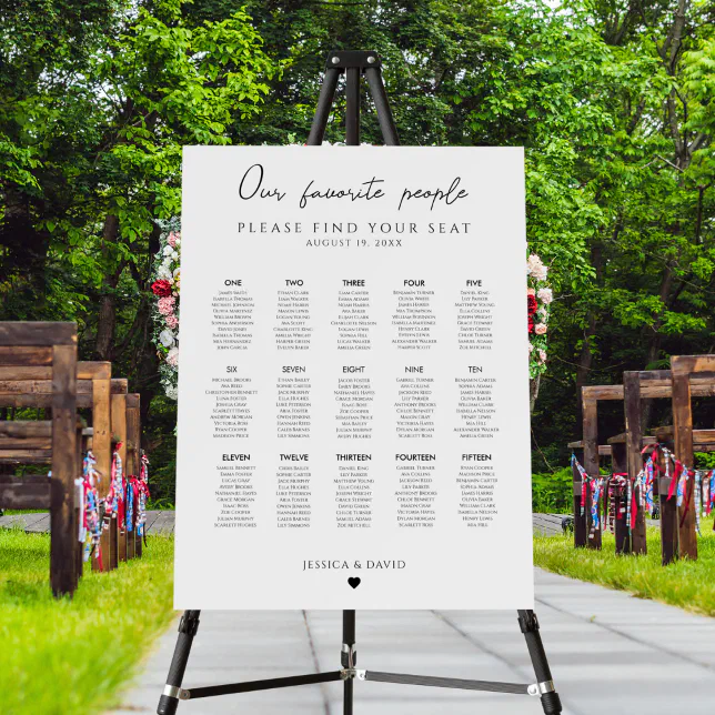 ADELLA Modern Wedding Seating Chart Foam Board | Zazzle