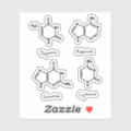 Adenine, guanine, cytosine, thymine molecules sticker | Zazzle