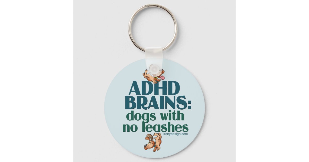 ADHD BRAINS (blue) Keychain | Zazzle