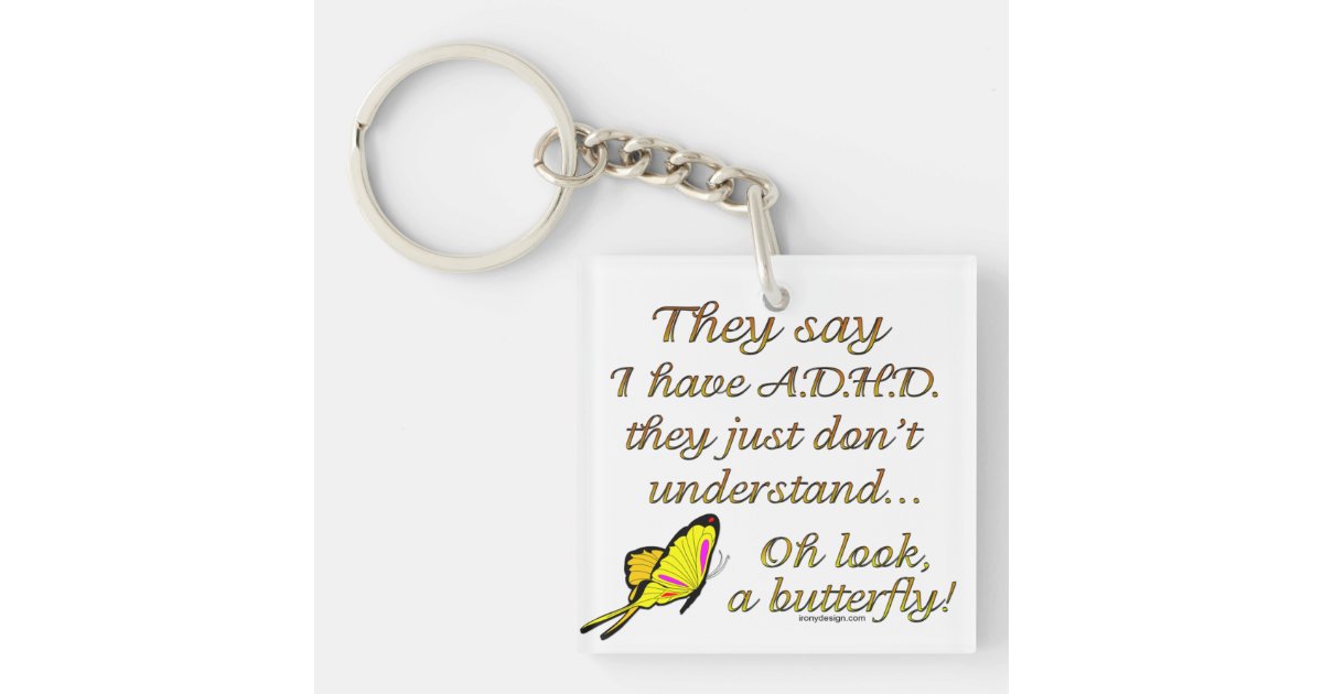 ADHD Butterfly Keychain | Zazzle