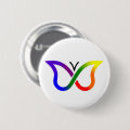ADHD Neurodiversity Butterfly Button Badge (white) | Zazzle