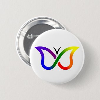 ADHD Neurodiversity Butterfly Button Badge (white) | Zazzle