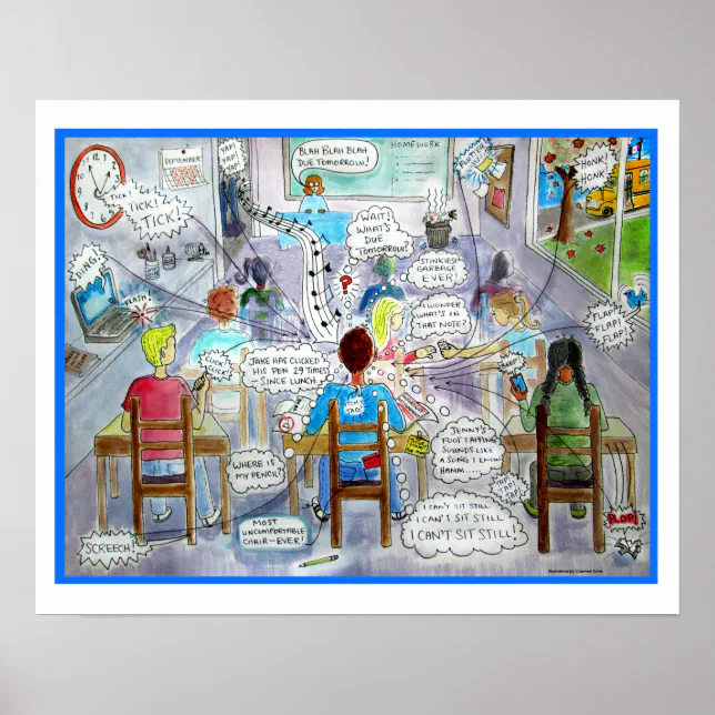 ADHD Symptoms Poster-Great for your Classroom! Poster | Zazzle