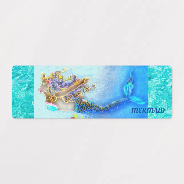 Adhesive Label, Waterproof, 40 pcs. Mermaid Green Labels | Zazzle