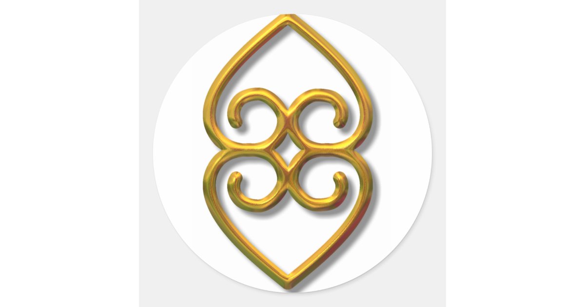 Adinkra-earth-gold Classic Round Sticker | Zazzle