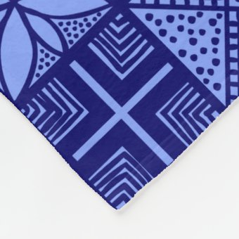 Adire Pattern - Shades of Blue Fleece Blanket | Zazzle
