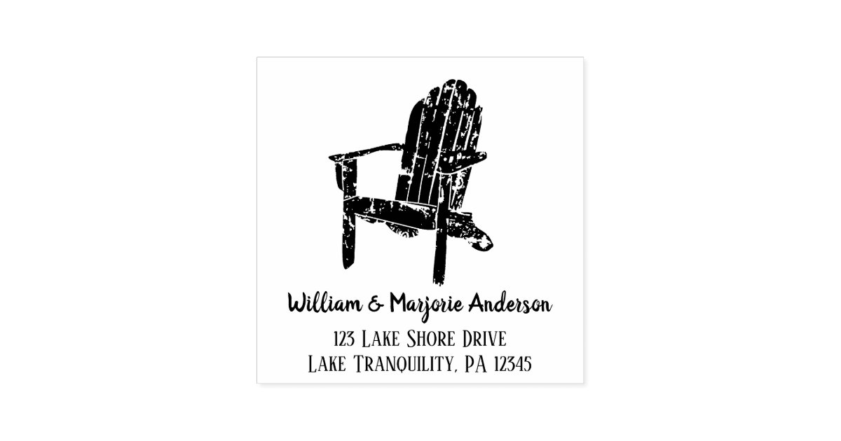 Adirondack Chair Illustration Return Address Self-inking Stamp | Zazzle