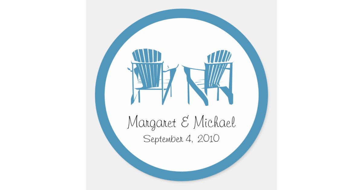 Adirondack Chairs Wedding Sticker - Personalized | Zazzle