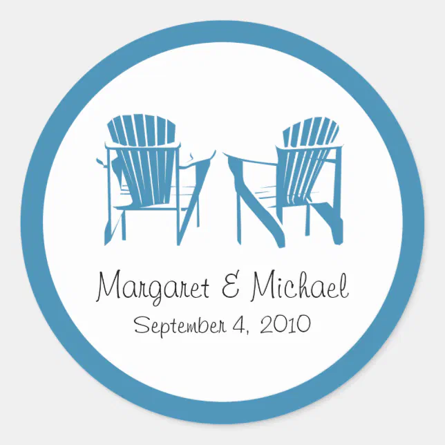 Adirondack Chairs Wedding Sticker - Personalized | Zazzle