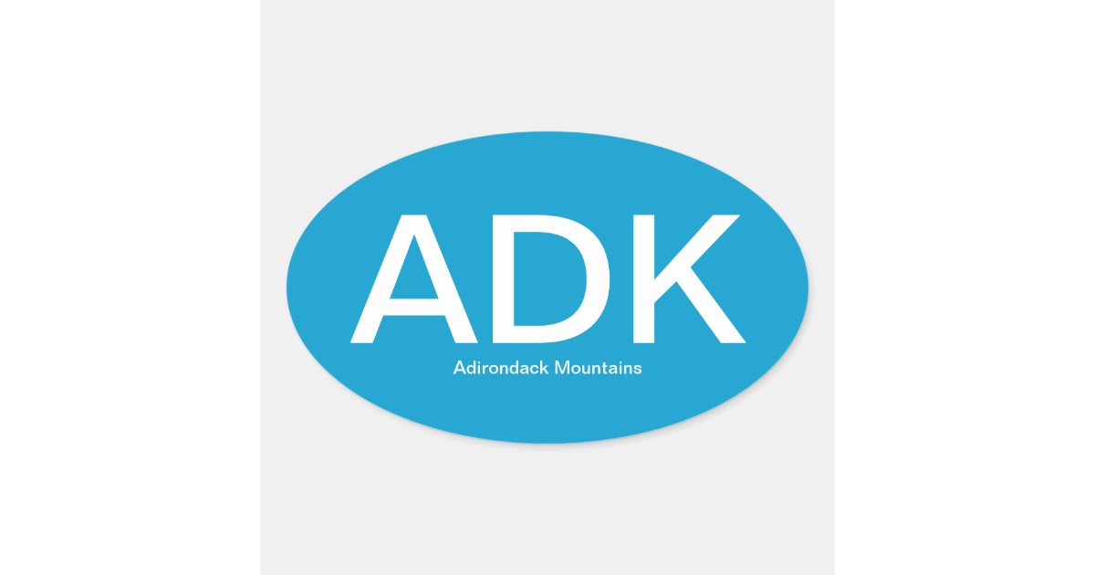 Adirondack Mountains ADK Oval Bumper Sticker | Zazzle