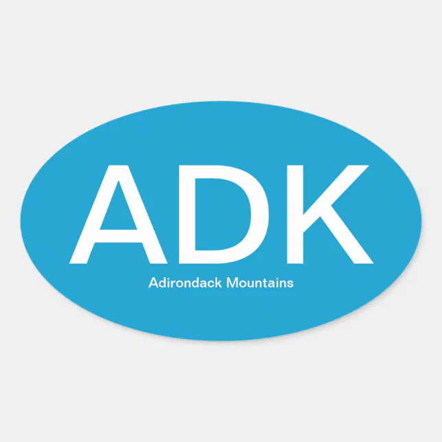 Adirondack Mountains ADK Oval Bumper Sticker | Zazzle