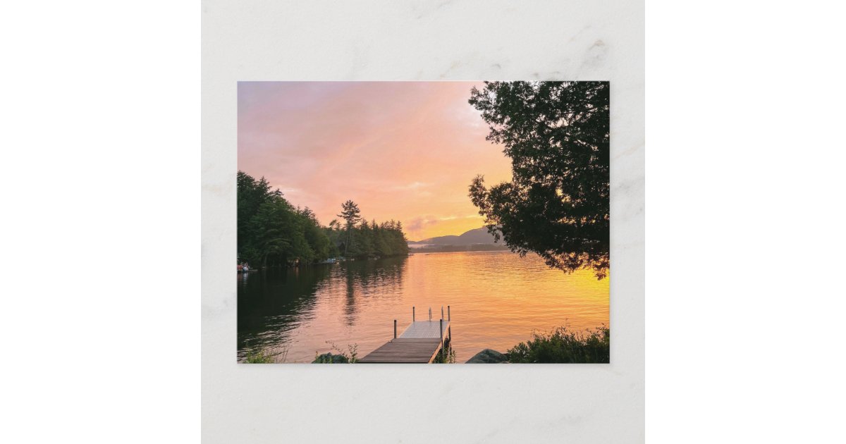 Adirondack Sunset on a Lake Postcard | Zazzle