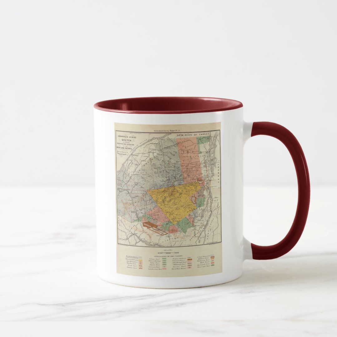Adirondack Survey Sketch - Verplanck Colvin Map Mug | Zazzle