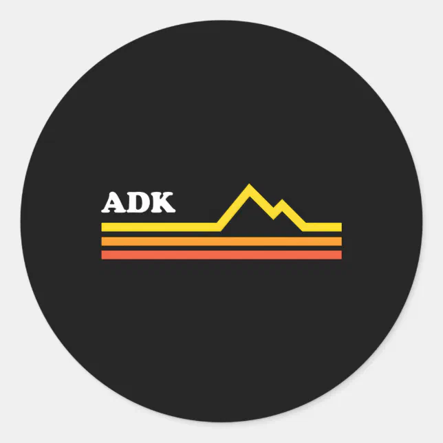 Adk Adirondacks New York Mountains Classic Round Sticker | Zazzle