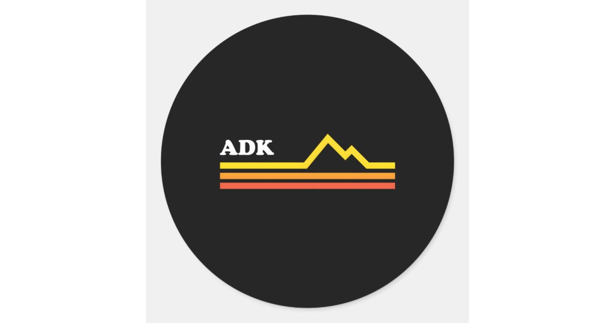 Adk Adirondacks New York Mountains Classic Round Sticker | Zazzle