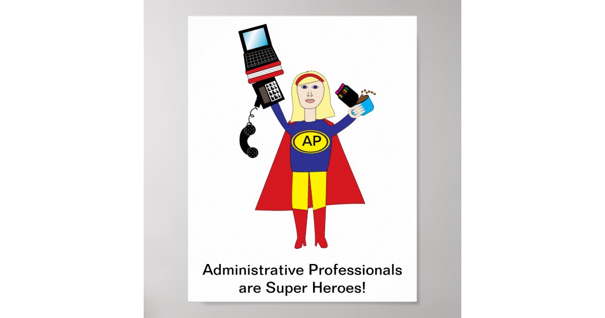 Administrative Assistant Blonde Hero Personalize Poster | Zazzle
