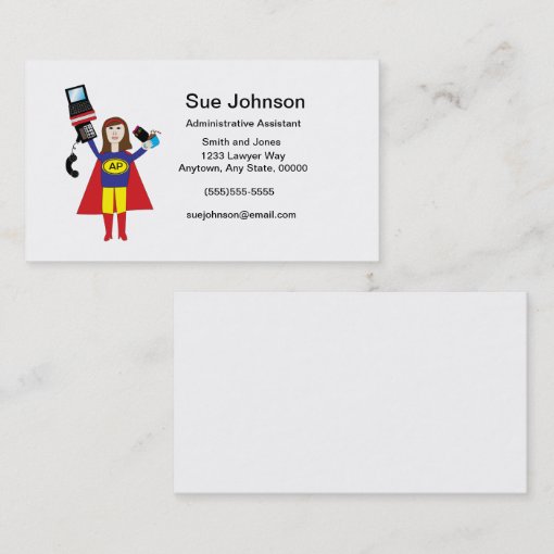 Administrative Professional Super Hero Business Business Card | Zazzle