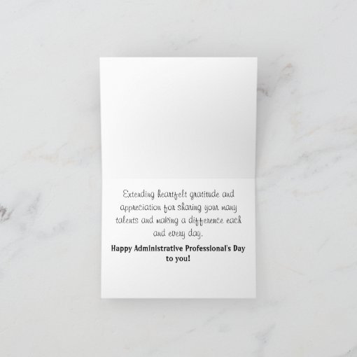 Administrative Professional's Appreciation Card | Zazzle