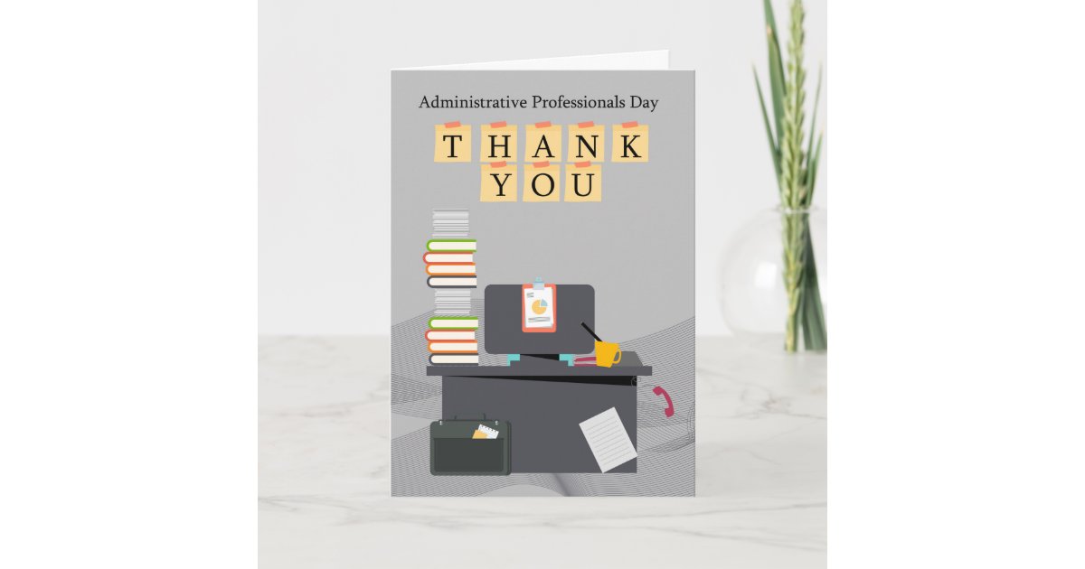 Administrative Professionals Day Thank You, Office Thank You Card ...