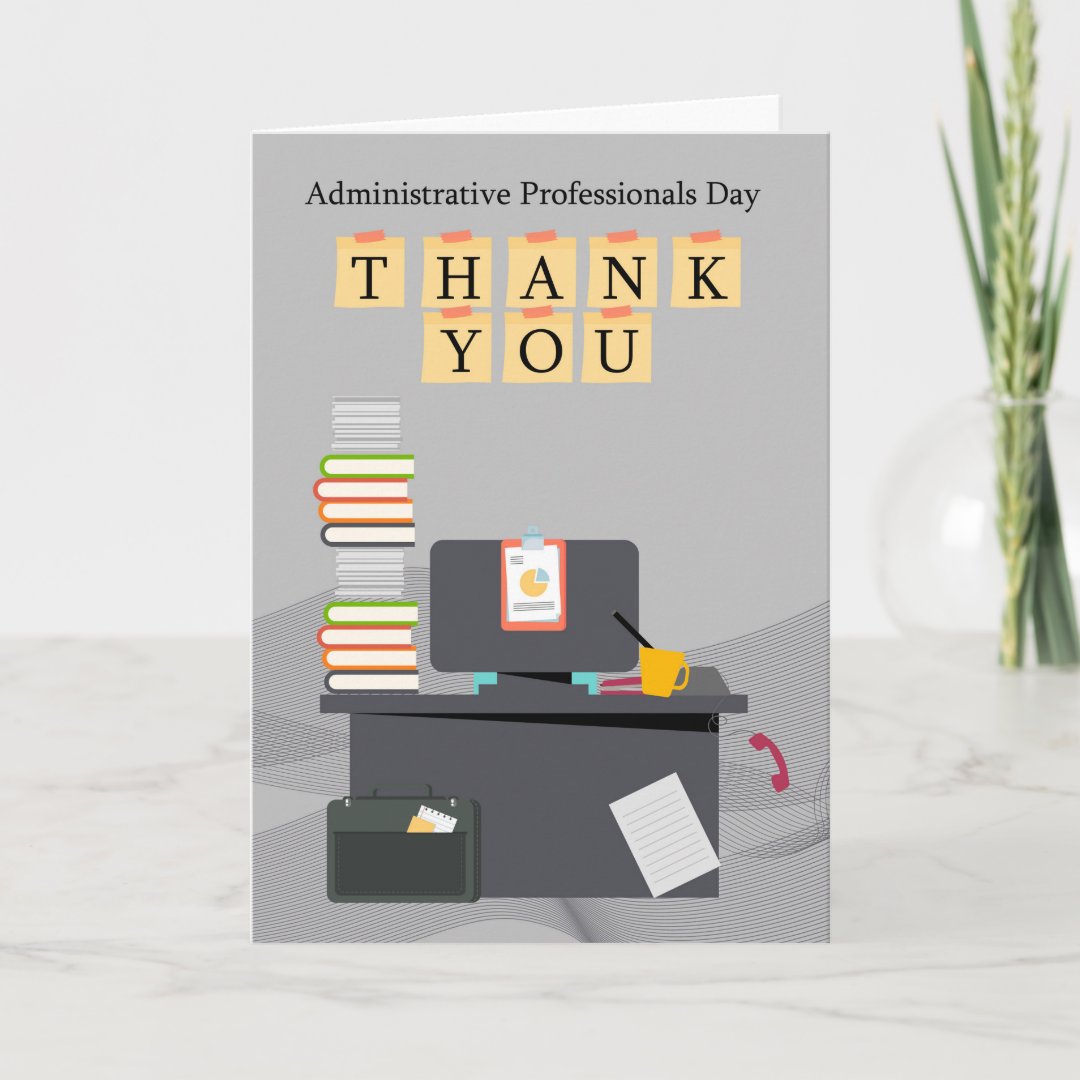 Administrative Professionals Day Thank You, Office Thank You Card | Zazzle