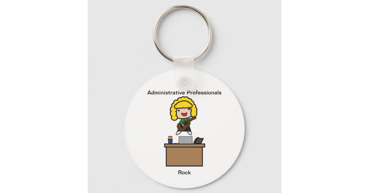 Administrative Professionals Rock (Blonde) Keychain | Zazzle