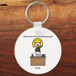 Administrative Professionals Rock (Blonde) Keychain | Zazzle