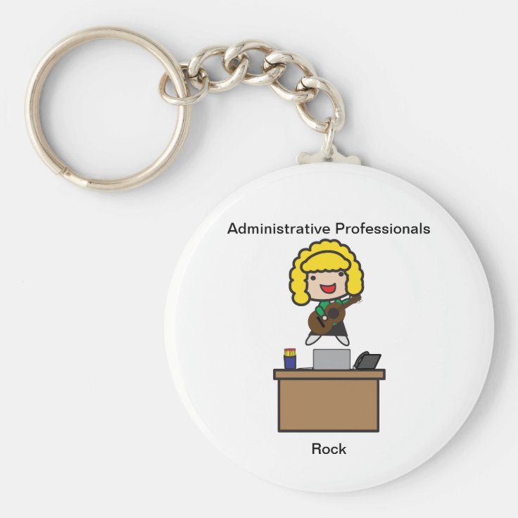Administrative Professionals Rock (Blonde) Keychain | Zazzle