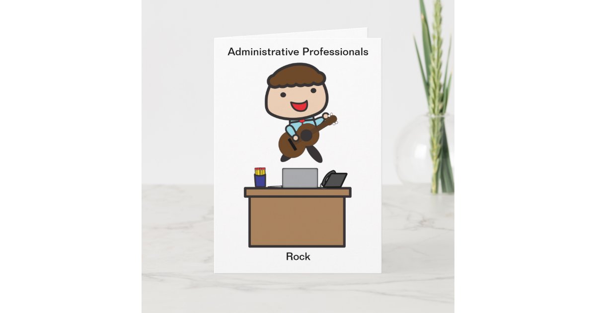 Administrative Professionals Rock Male Thank You Card | Zazzle