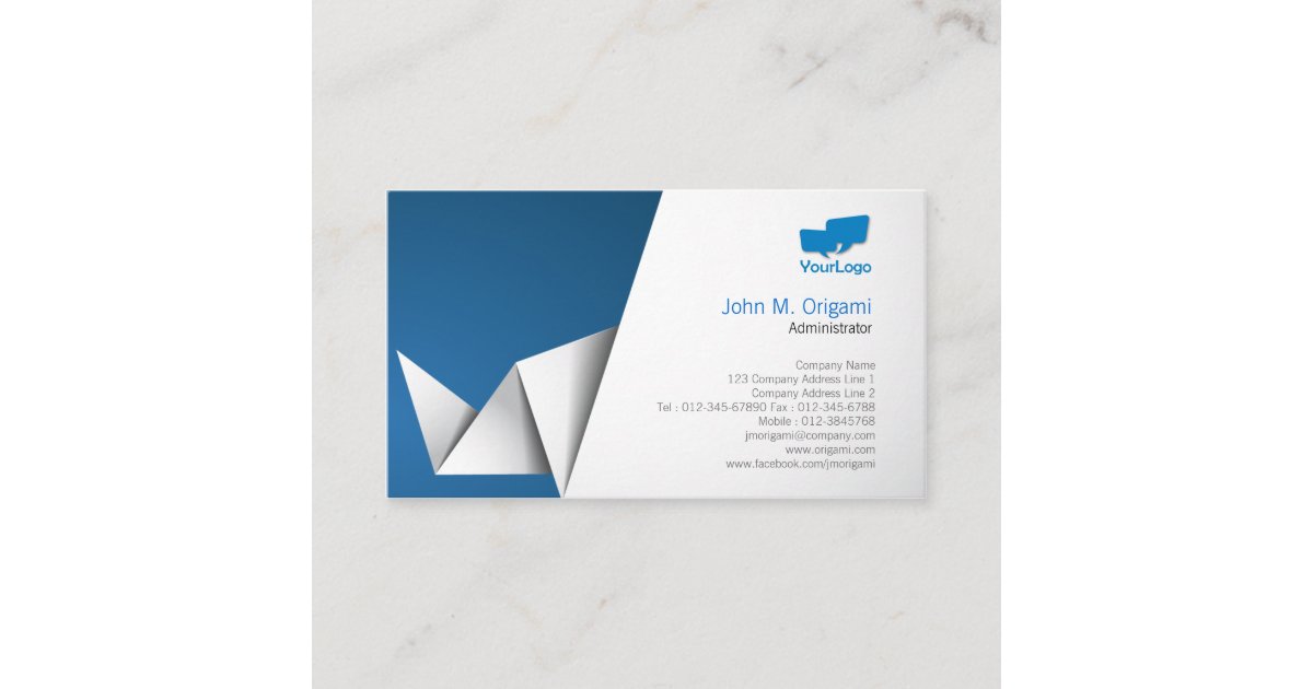 Administrator Business Card Origami Folds | Zazzle