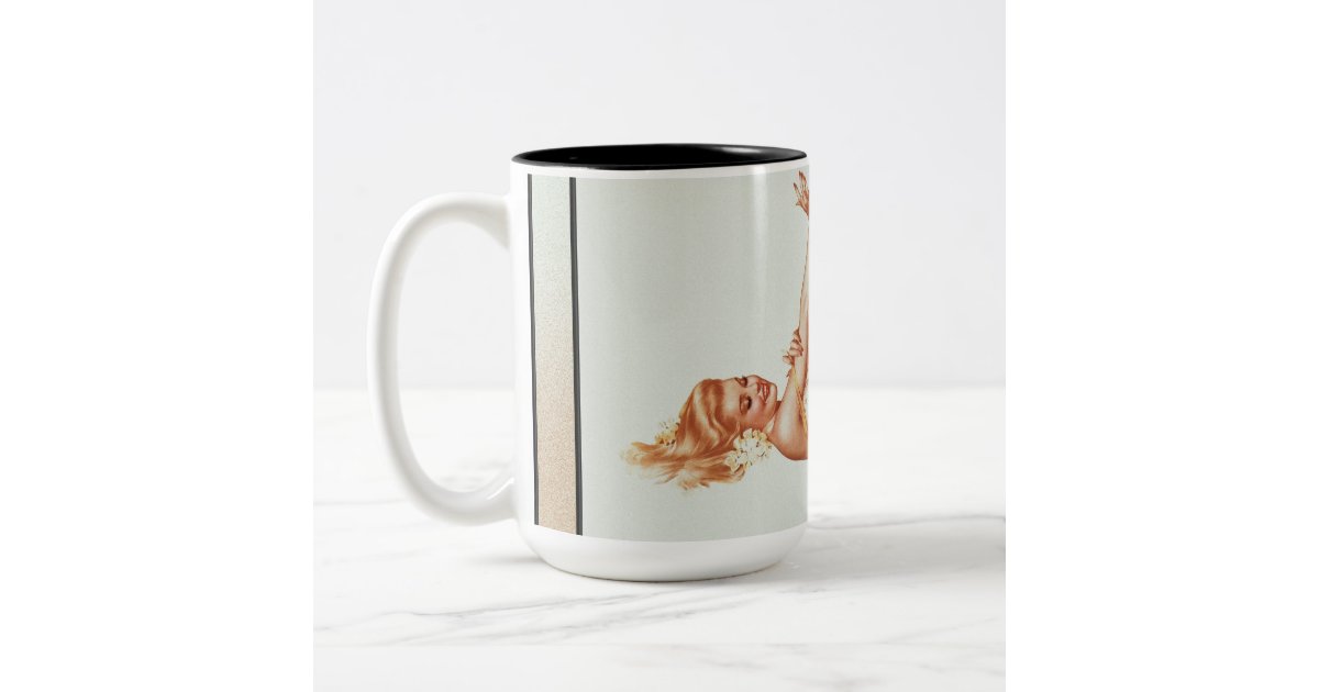 Admiration Pin-up Girl Art by Alberto Vargas Two-Tone Coffee Mug | Zazzle