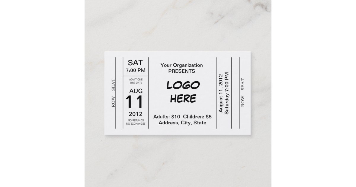 Admission Ticket | Zazzle.com